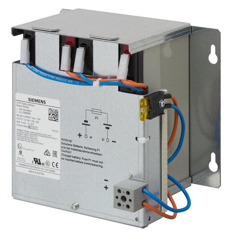 โมดูลแบตเตอรี่ SITOP 24 V/7 Ah พร้อมแบตเตอรี่กรดหูหมึกปิดฟรีการบํารุ ...